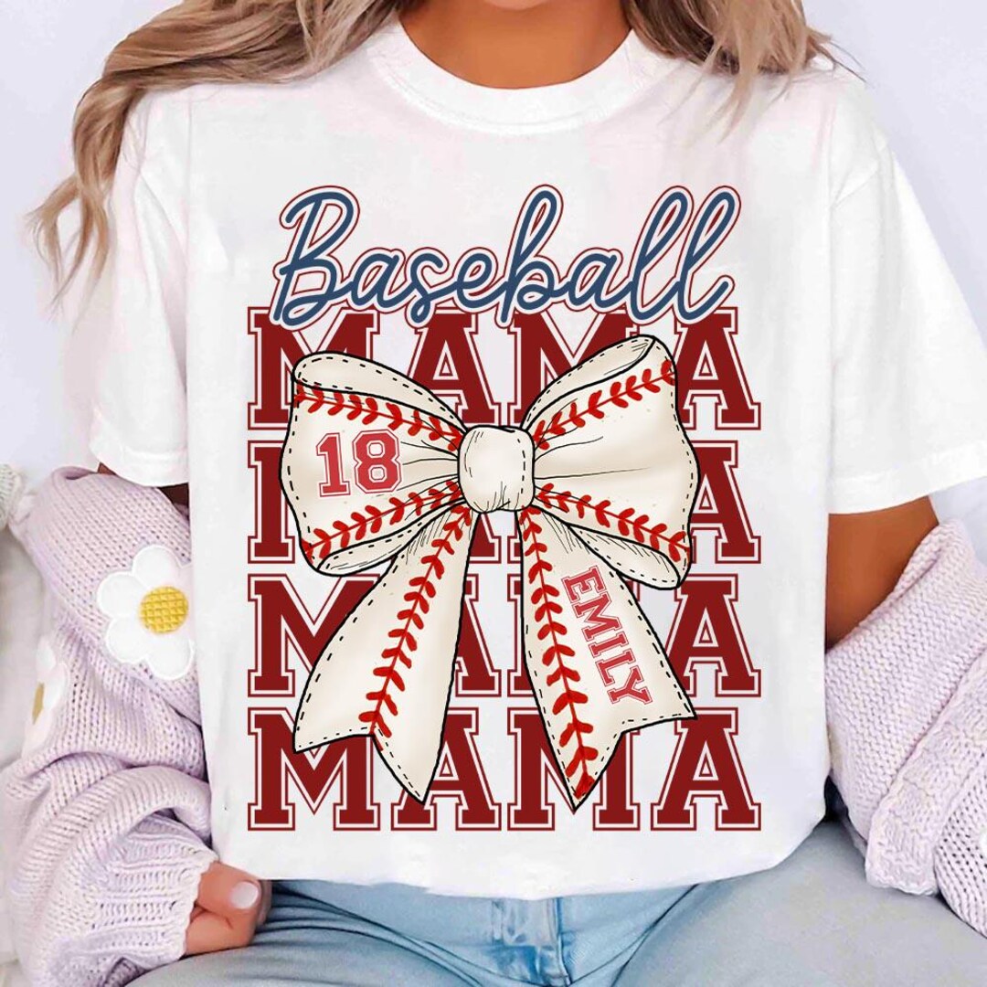 Custom Baseball Mama PNG, Personalized Baseball Mom Design, Editable ...