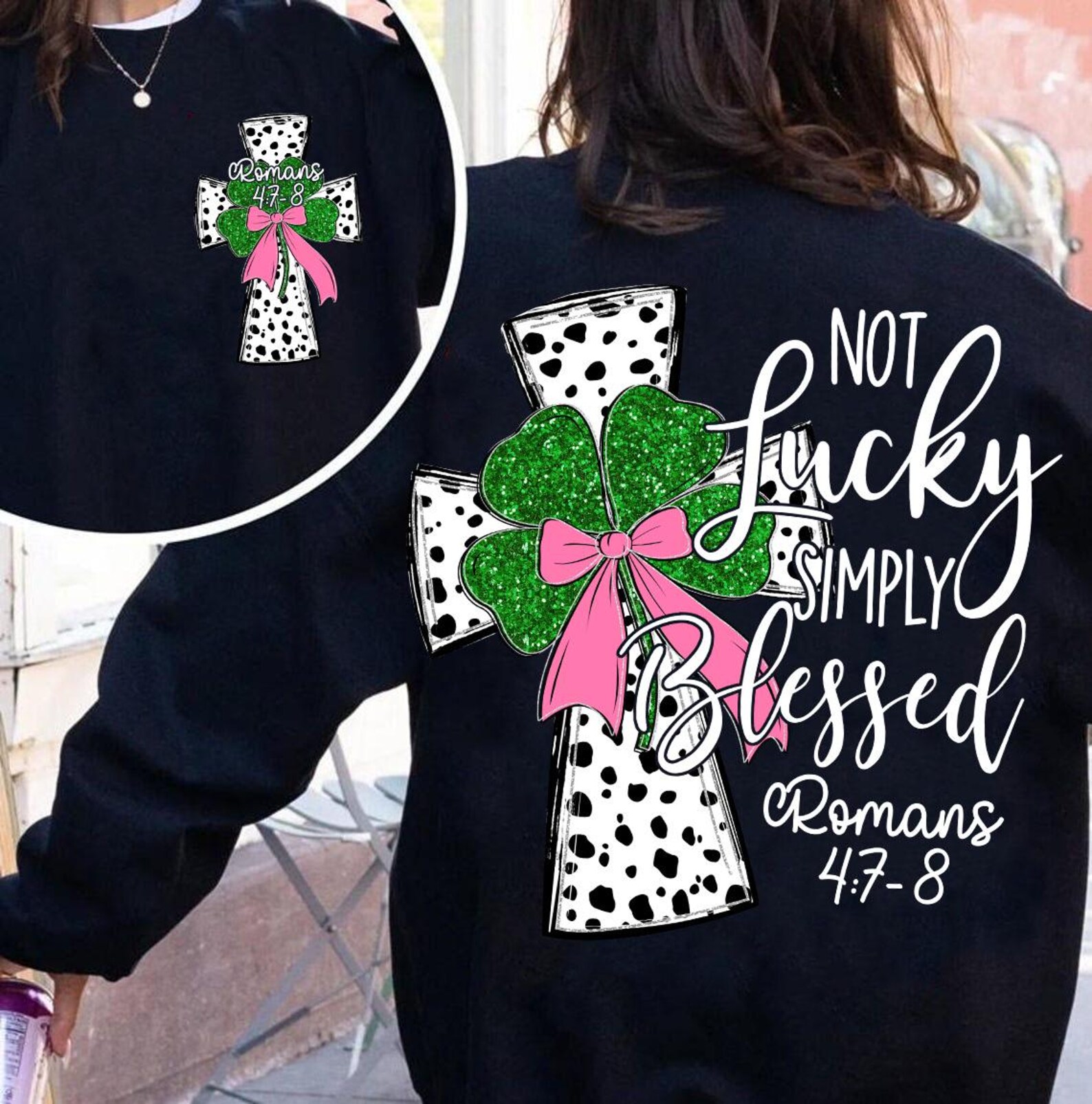 Not Lucky Simply Blessed Png, St. Patrick's Day Coquette Png, Jesus St ...