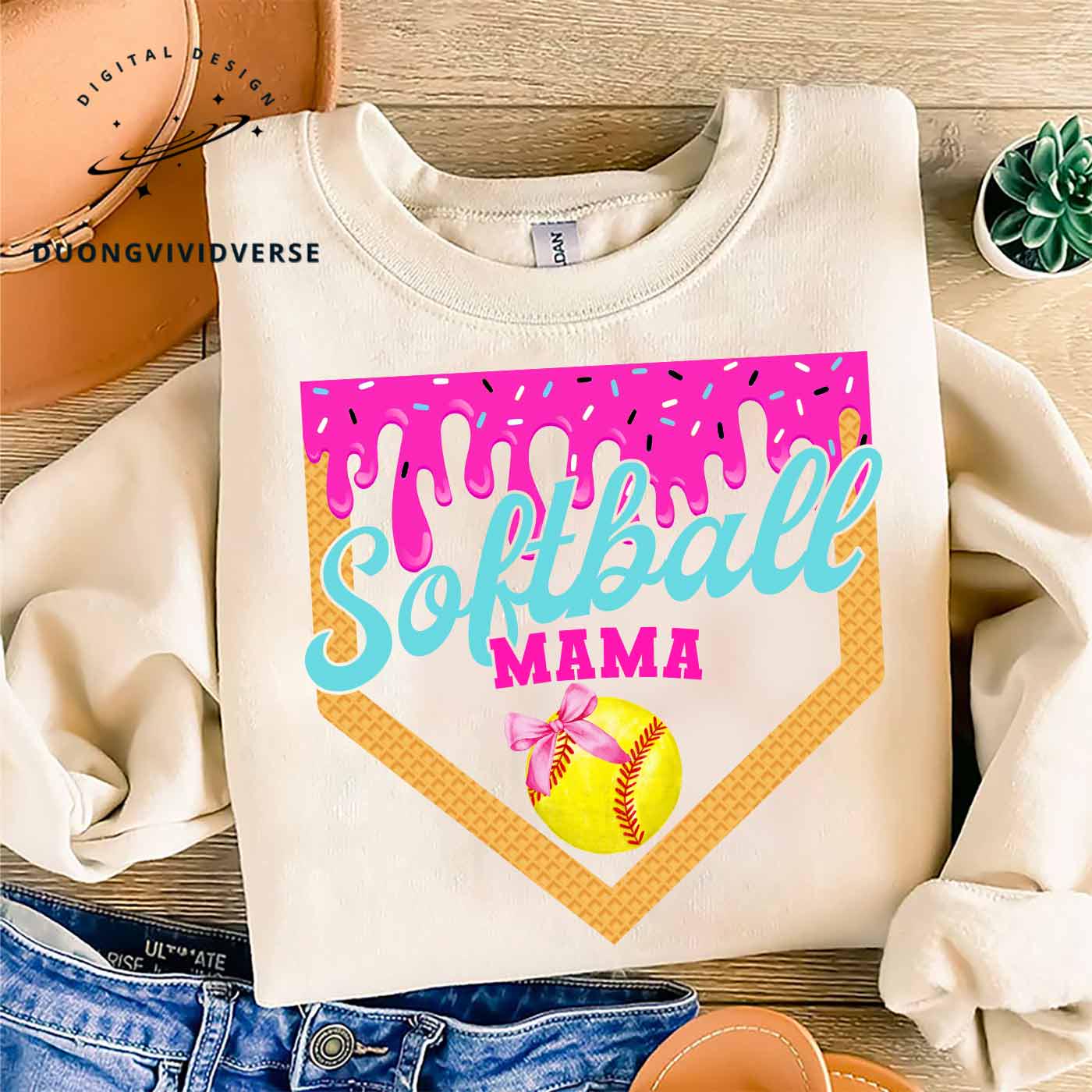 Softball Mama Drip PNG, Ice Cream Drip Softball Design, Game Day ...
