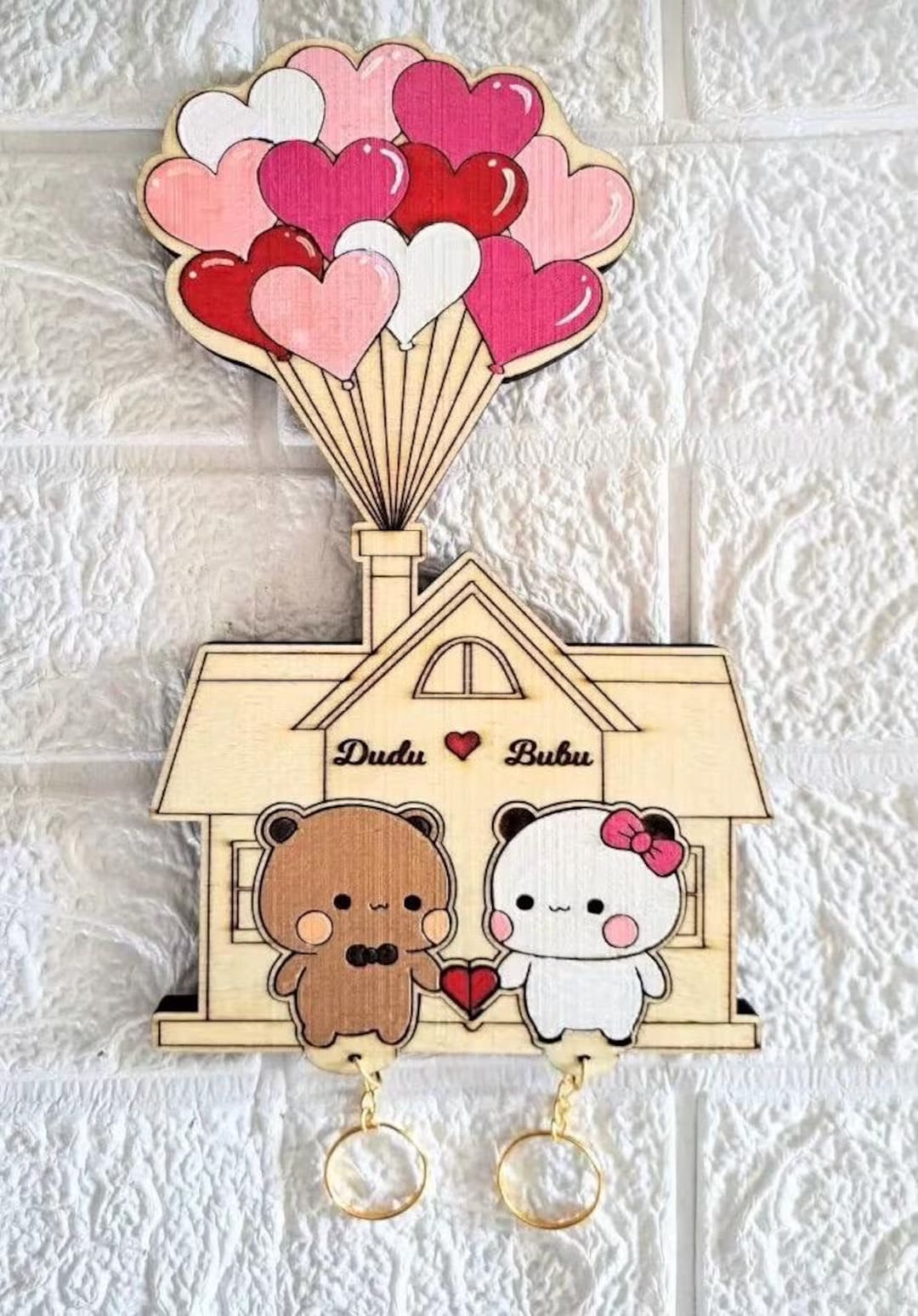 Handmade Bubu and Dudu Keychain Holder, Dudu Bubu Keychain Holder With ...