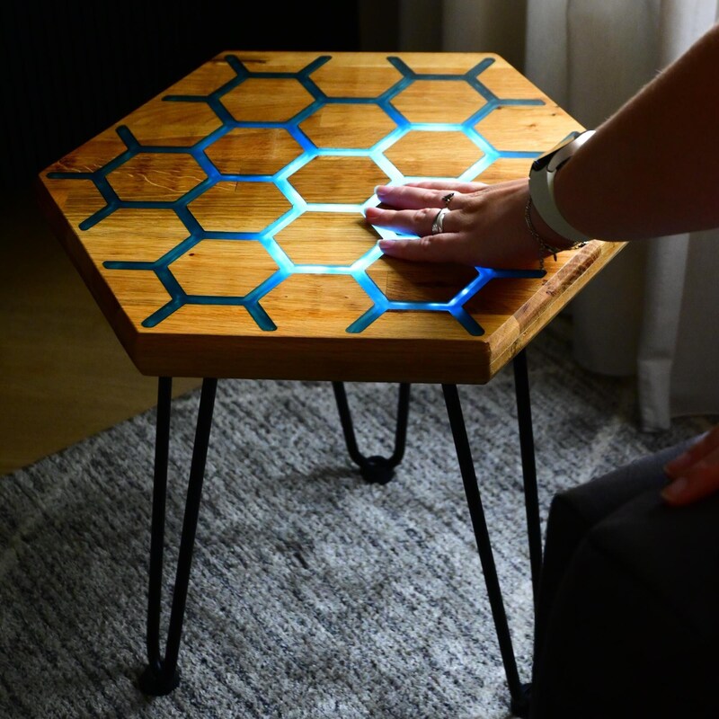 Hexagon Epoxy Table - Etsy
