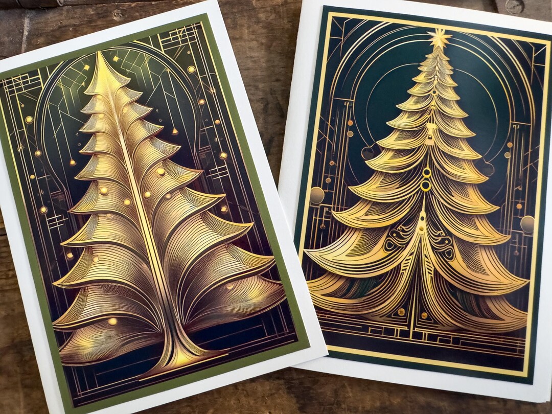 Christmas Cards in Art Deco Style - Etsy