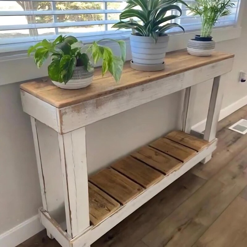 Solid Wood Console Table - Etsy