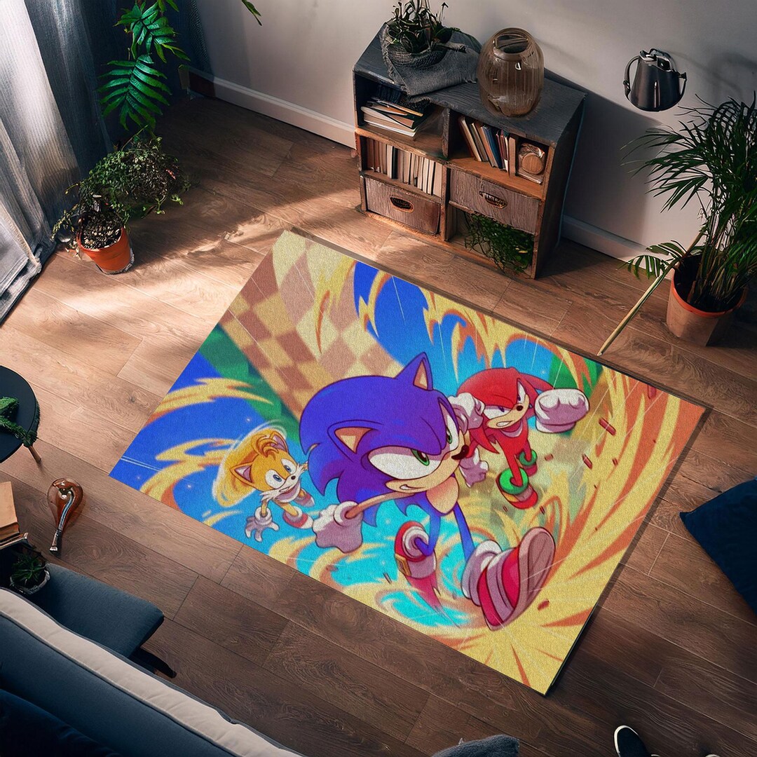 Sonic Rug Animation Rug for Gamers Washablerug & Polyesterrug ...