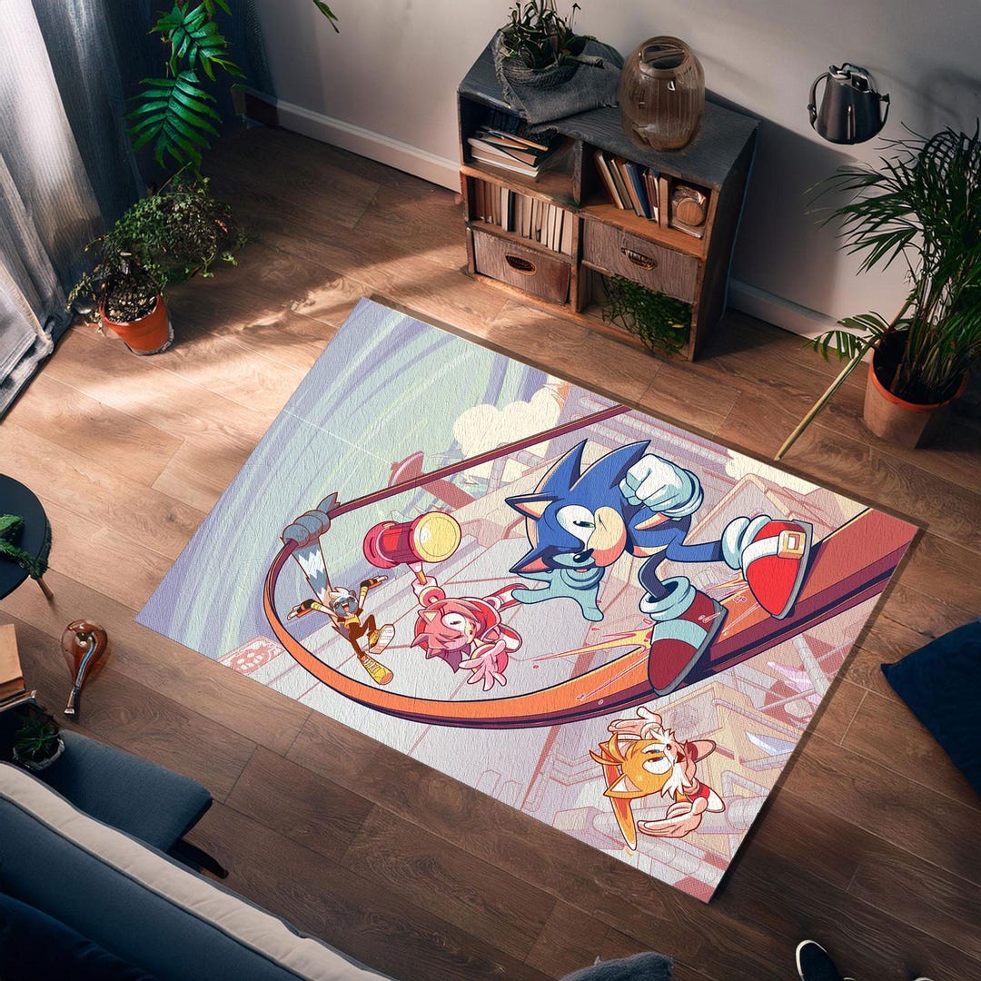 Sonic Rug Animation Rug for Gamers Washablerug & Polyesterrug ...