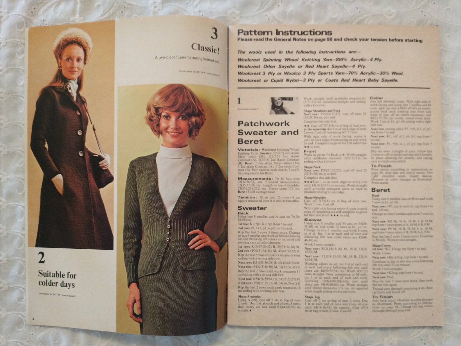 Vintage Pattern Book - Woolcrest Knitting Patterns for the Family C ...