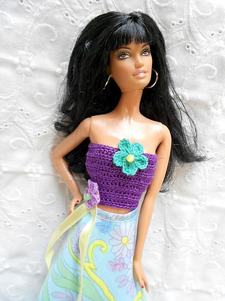Fashion Doll 2pc Outfit - Skirt and Purple Top Set Fits 11" Barbie ...