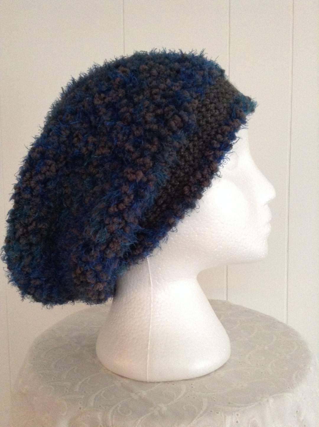 Hat - Blue W Grey - Fits Medium 20" - Etsy