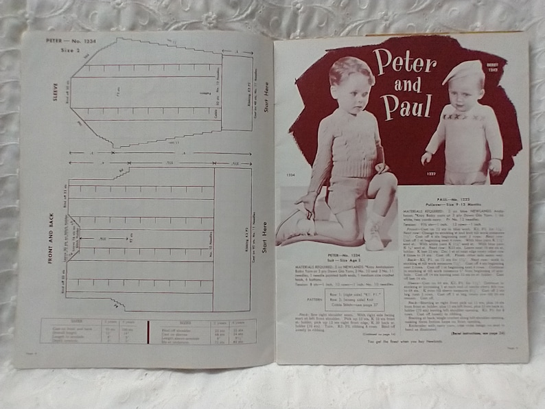 Vintage Family Knitting Pattern Book - Newlands Volume 7 Book 12 1950's ...