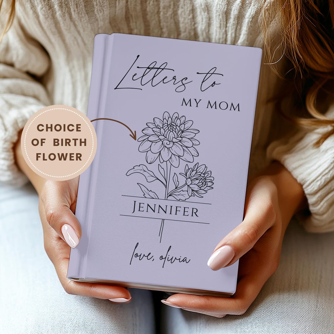 Letters to My Mom Journal, Birth Month Flower Notebook, Personalized ...