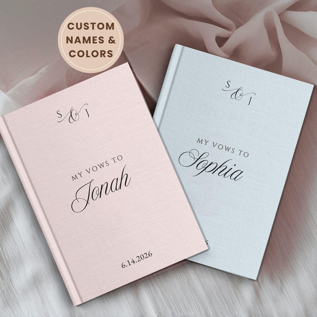 Personalized Vow Book With Name, Initials and Date: Wedding Vows ...