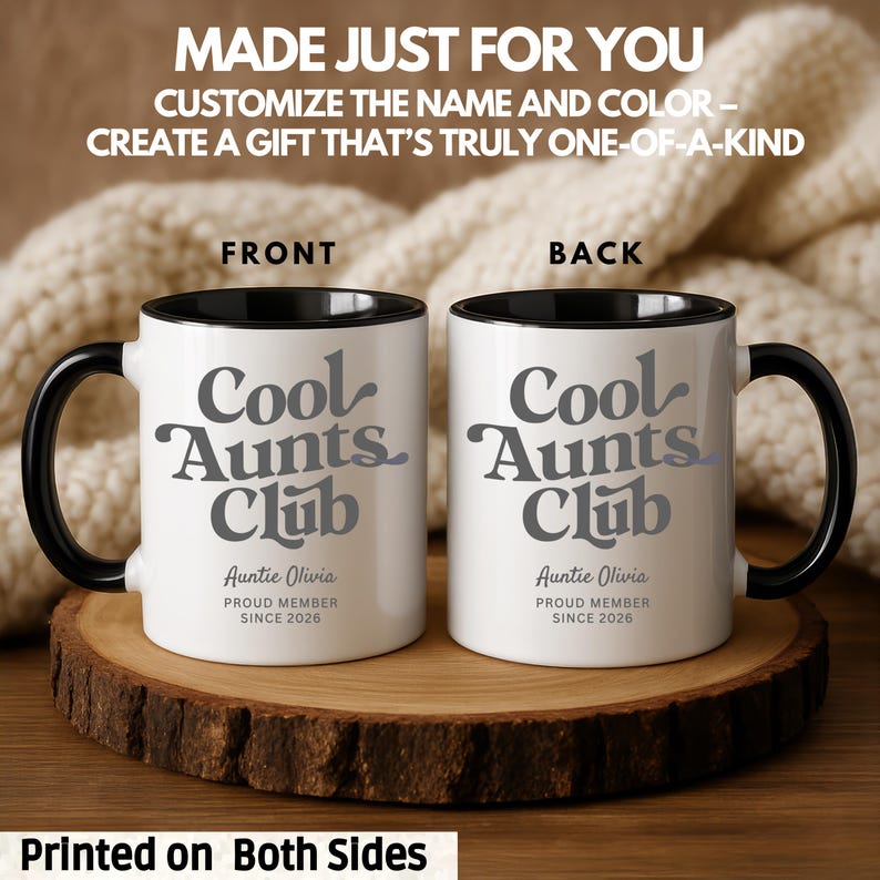 Personalized Cool Aunts Club Mug-custom Aunt Mug With Name, Baby ...
