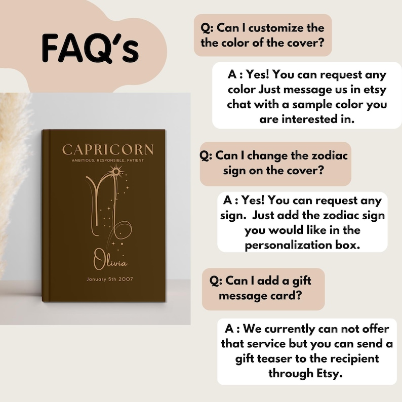 Capricorn Gift - Personalized Zodiac Journal, Capricorn Birthday Book ...