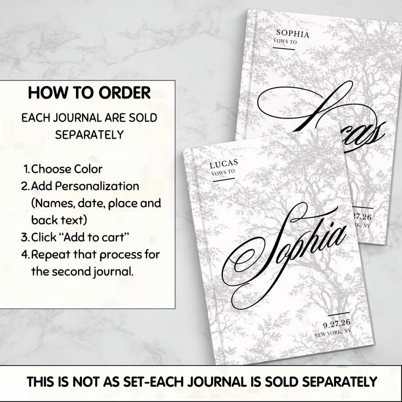 Personalized Minimalist Wedding Vow Book: Custom His and Hers Vow ...