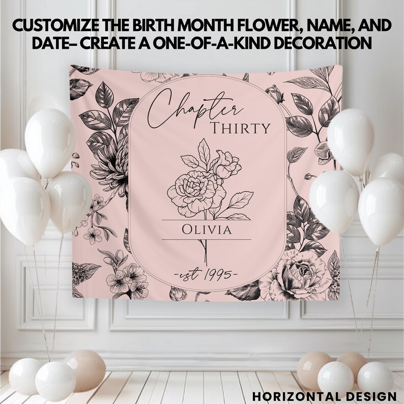 30th Birthday Party Banner-personalized Chapter 30 Sign, Custom Birth ...
