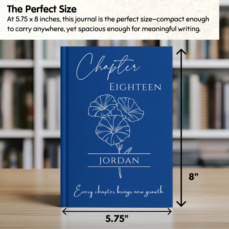 18th Birthday Gift, Chapter 18 Name Journal, Birth Month Flower ...