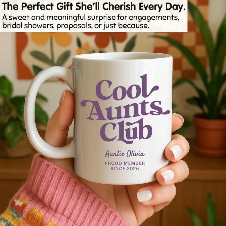Personalized Cool Aunts Club Mug-custom Aunt Mug With Name, Baby ...