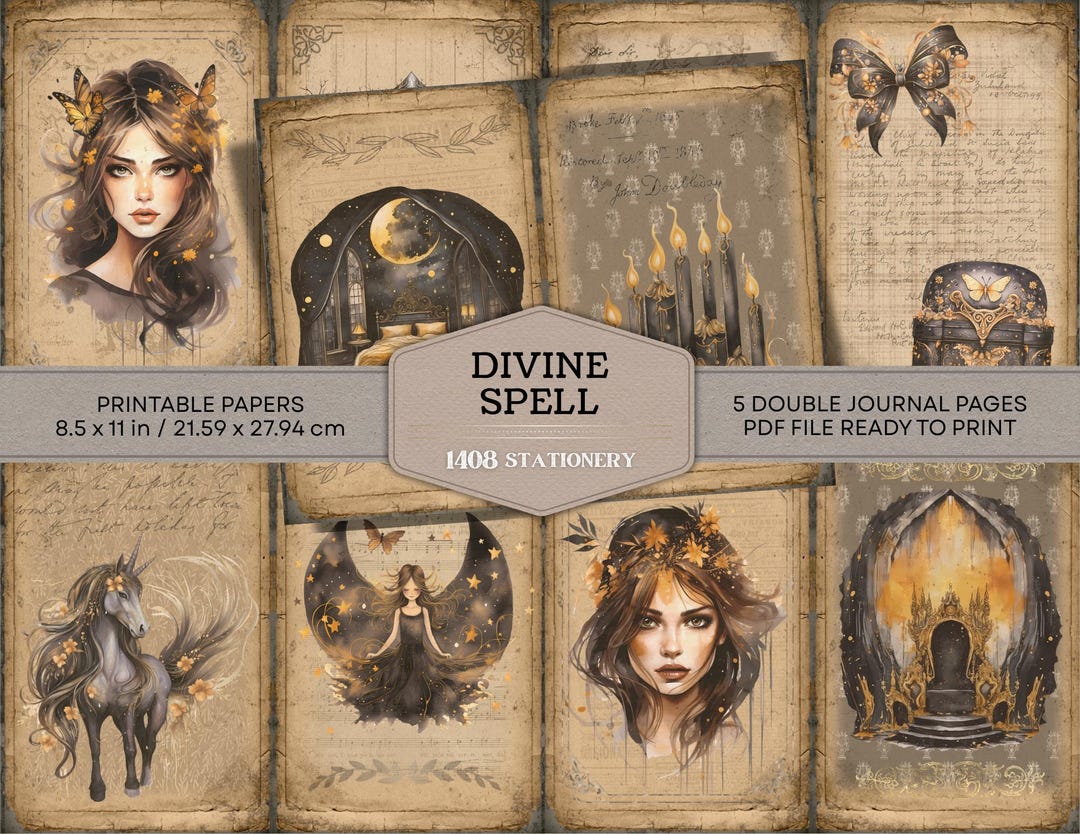Witch Journal Pages. Dark Queen Junk Journal Papers. Printable Vintage ...