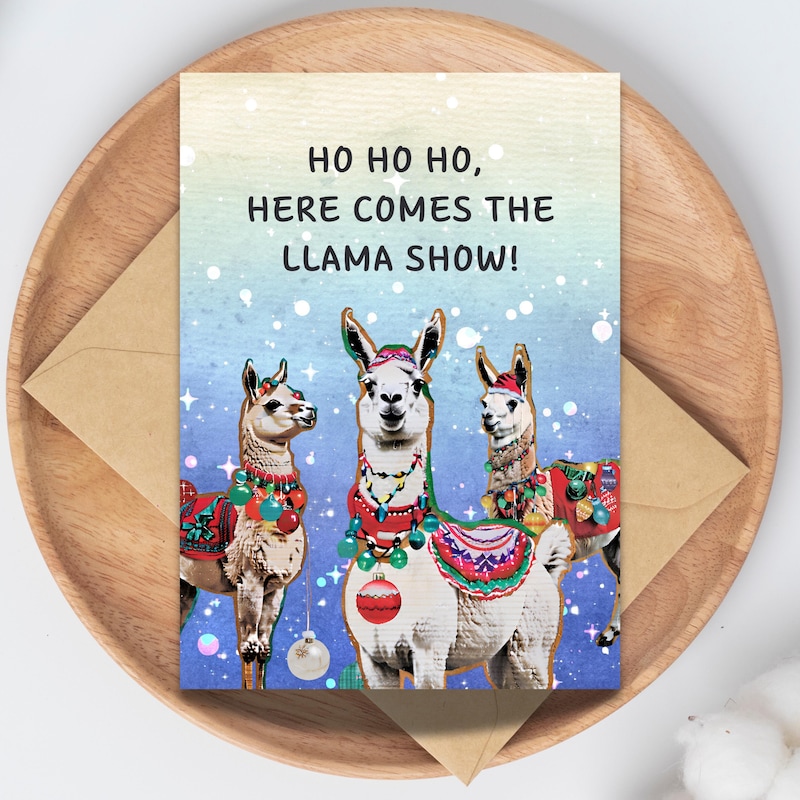 Llama Christmas - Etsy