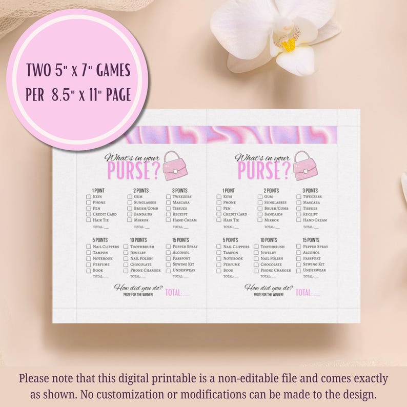 What's in Your Purse Game | 2000s Theme Party Game | Bridal Shower ...