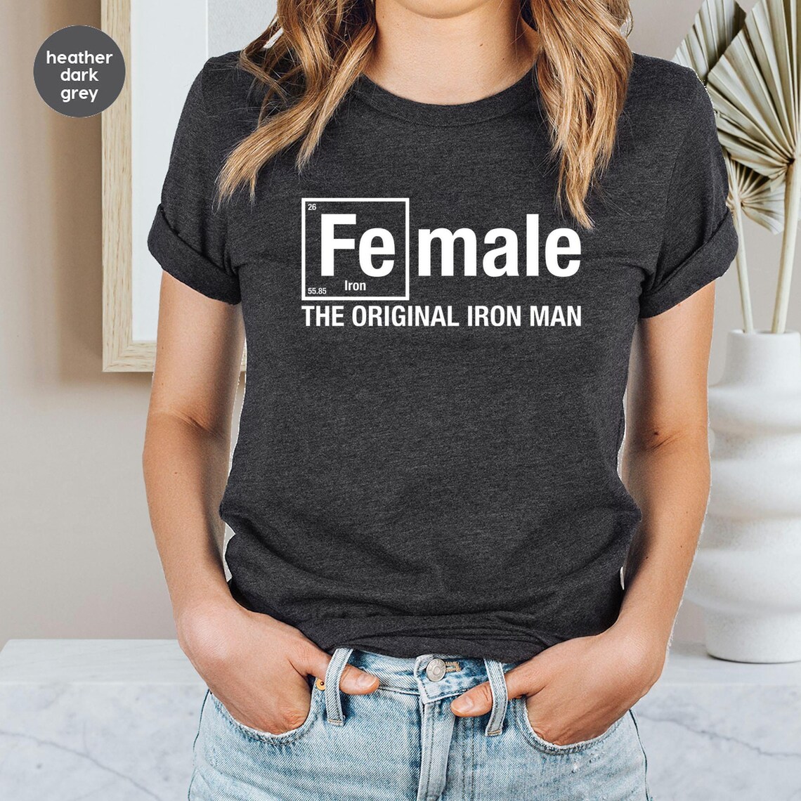 Female Iron Man Funny Science Shirts, Amusing Chemistry Gift for ...