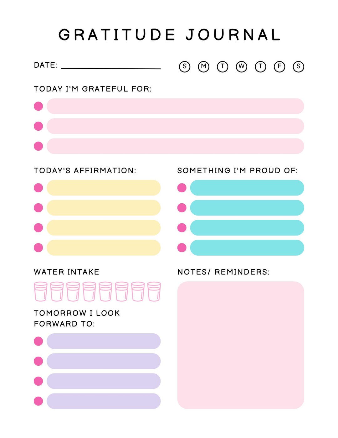 Customizable Mindful Gratitude Planner | Daily Reflection ...