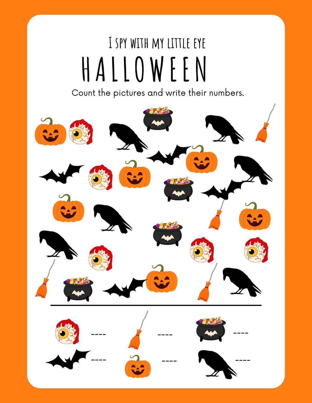 Halloween "i Spy With My Little Eye" Printable Game – Fun & Spooky ...