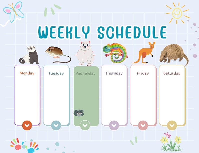 Printable Kids Weekly Schedule - Fun & Colorful Planner for Kids ...