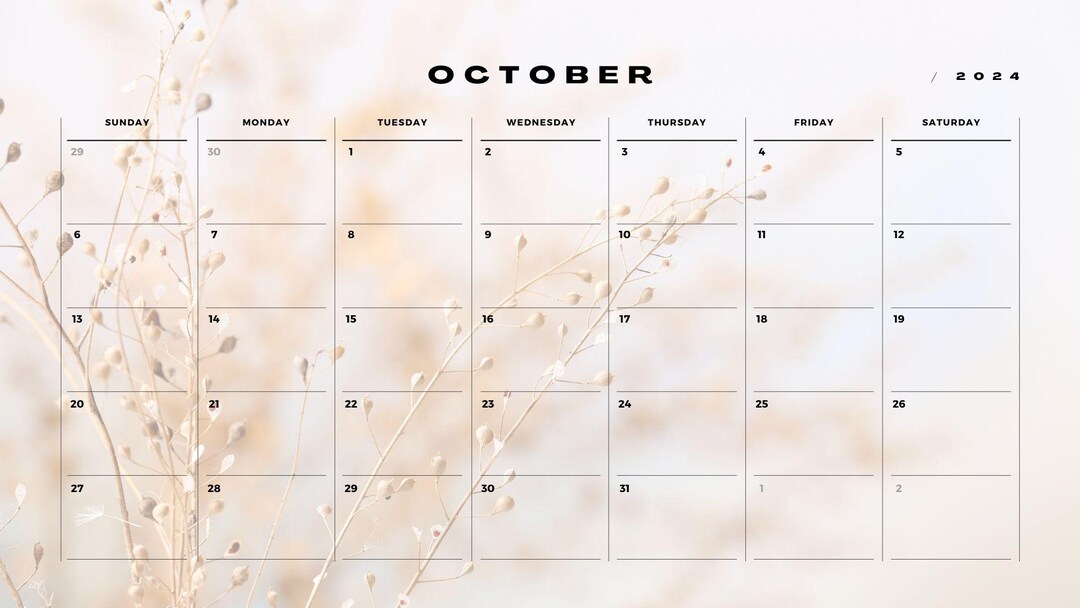 Printable 2024 Calendar October to December – Instant Download - Etsy