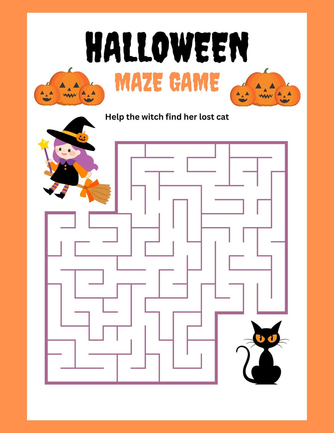 Spooky Halloween Kids Maze – Fun & Printable Activity for Little Ghouls ...