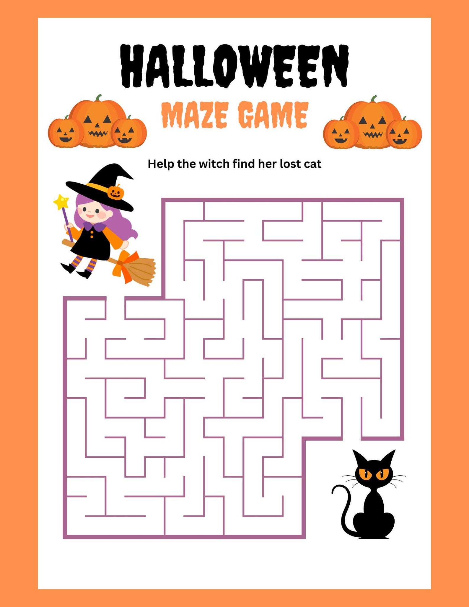 Spooky Halloween Kids Maze – Fun & Printable Activity for Little Ghouls ...