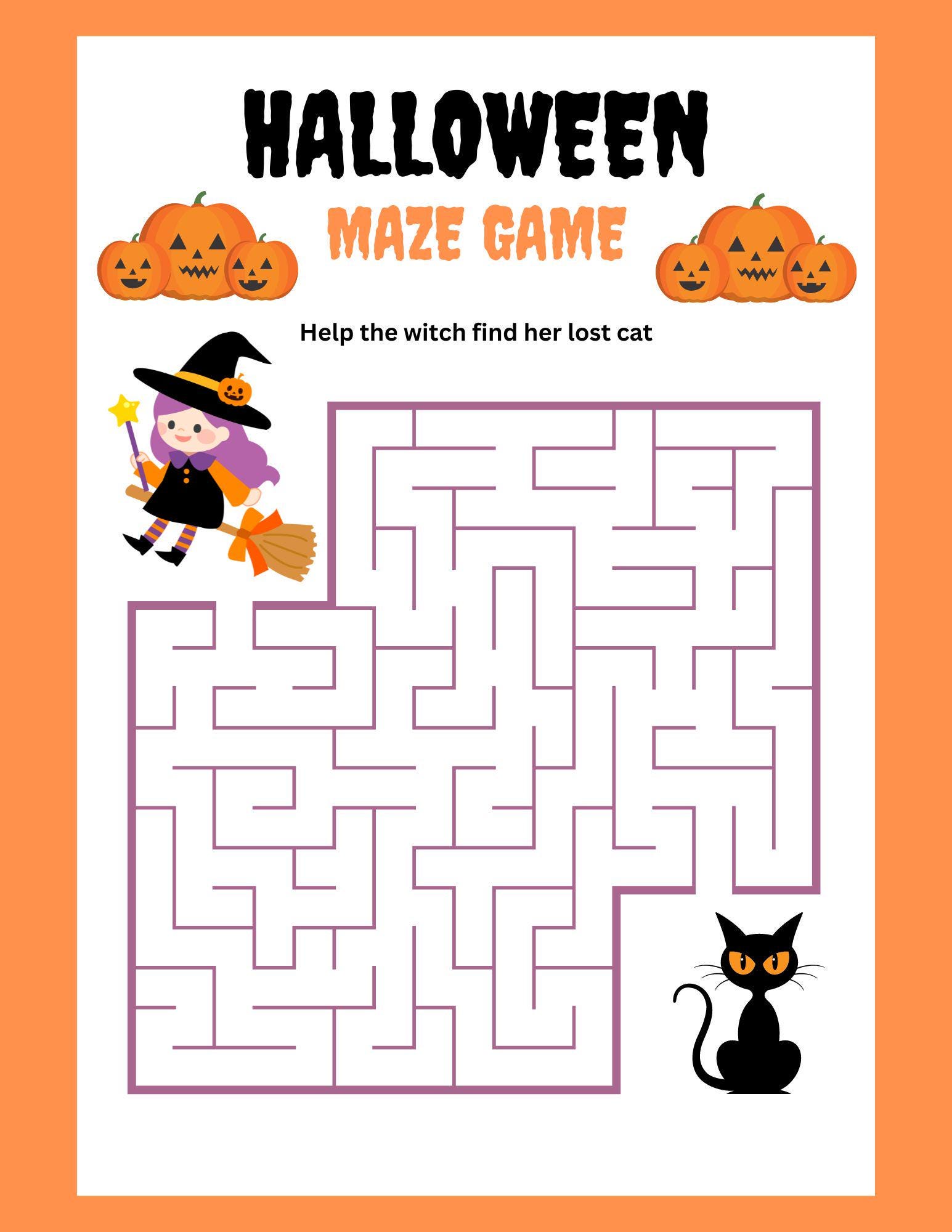 Spooky Halloween Kids Maze – Fun & Printable Activity for Little Ghouls ...