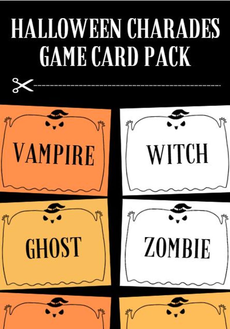 Spooky Halloween Charades Game Cards – Fun & Printable Party Game! - Etsy