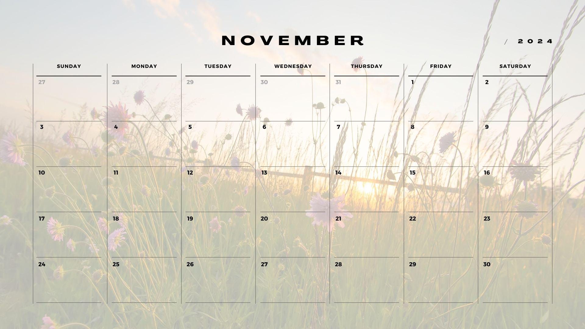 Printable 2024 Calendar October to December – Instant Download - Etsy