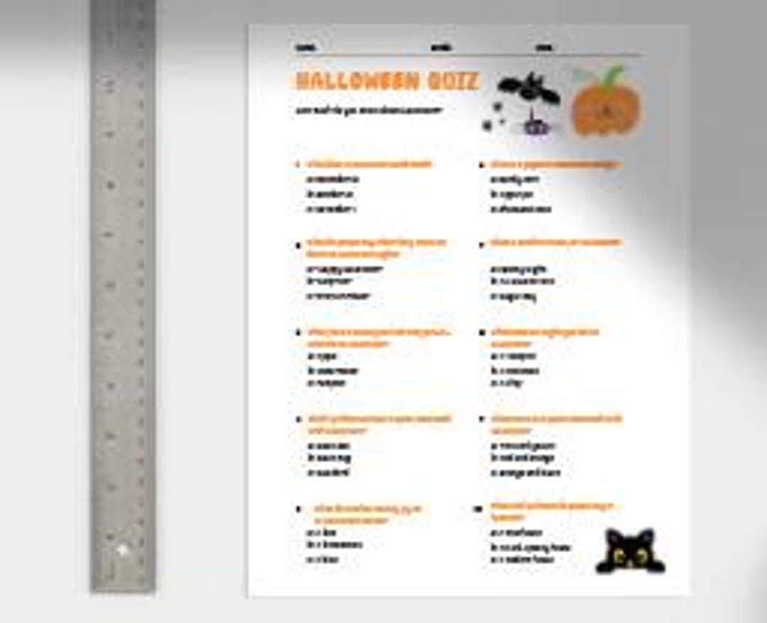Spooktacular Kids Halloween Multiple Choice Quiz - Instant Download - Etsy