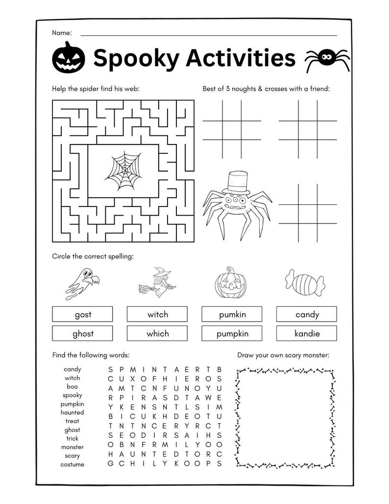 Spooky Puzzles for Kids | Printable Halloween Puzzle Pack | Fun ...