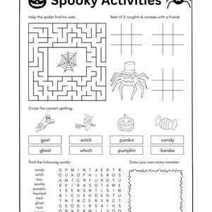 Spooky Halloween Party Pack | Puzzles, Stickers, Poster & Mask – Fun ...