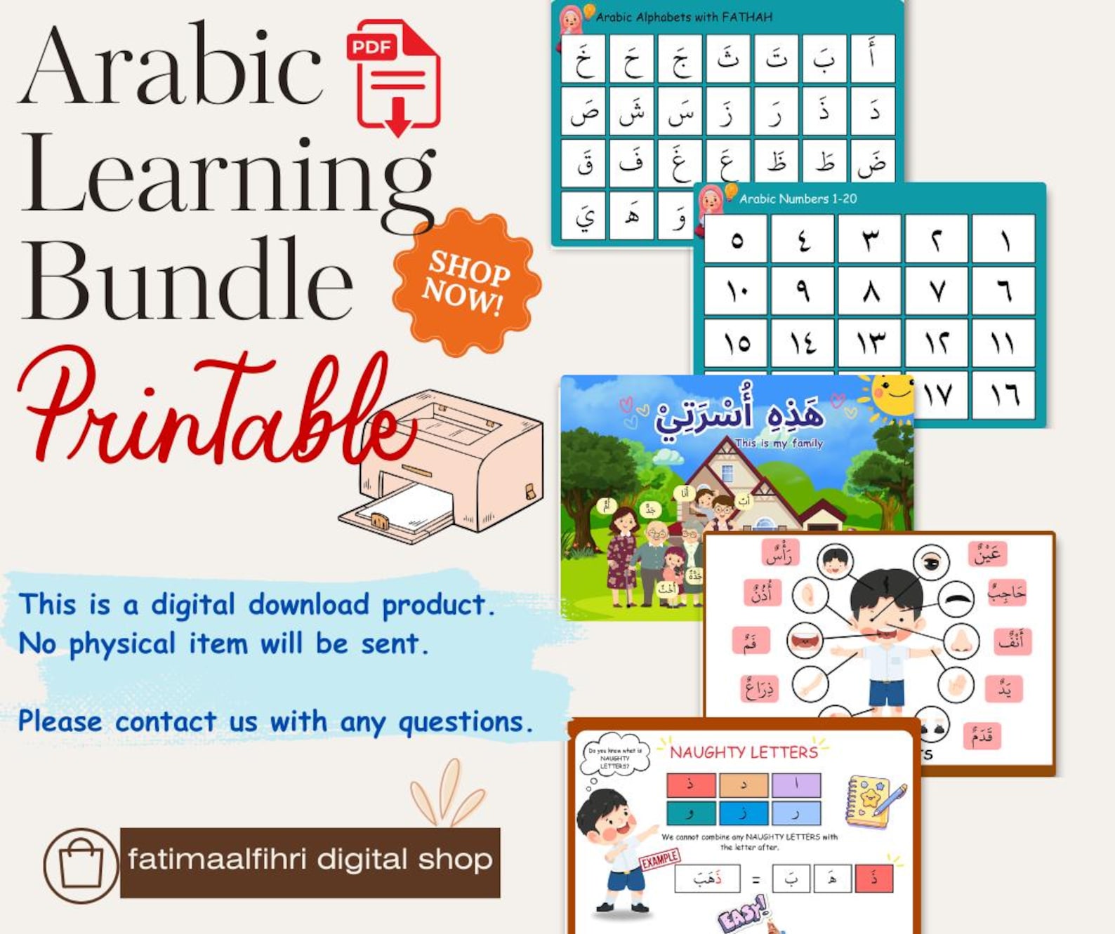 Printable Arabic Worksheet Bundle - Etsy