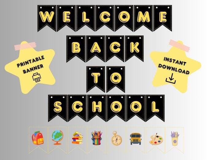Printable Banner "welcome Back to School" - Etsy