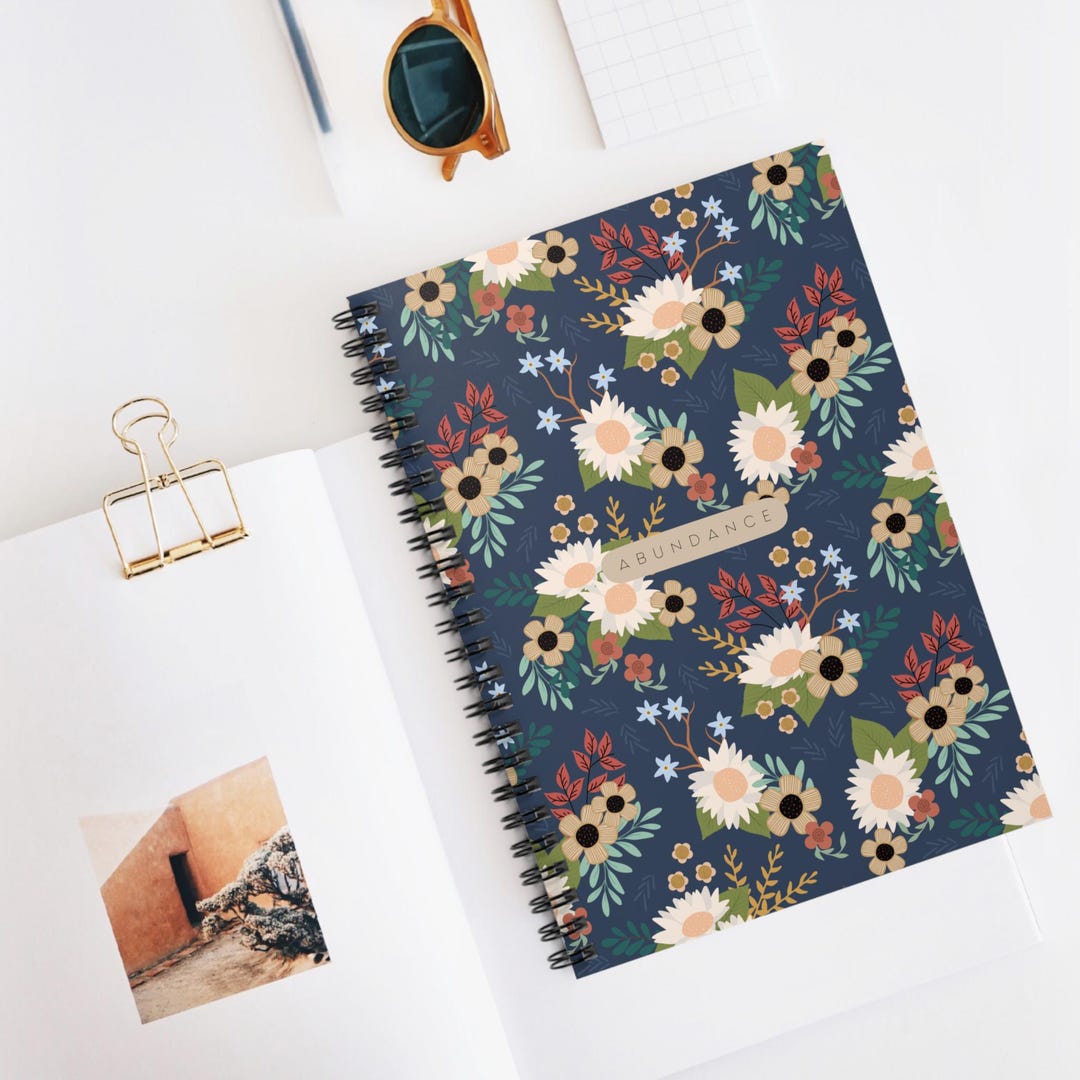 Cottagecore Notebook, Pretty Spiral Notebook, Floral Spiral Notebook ...