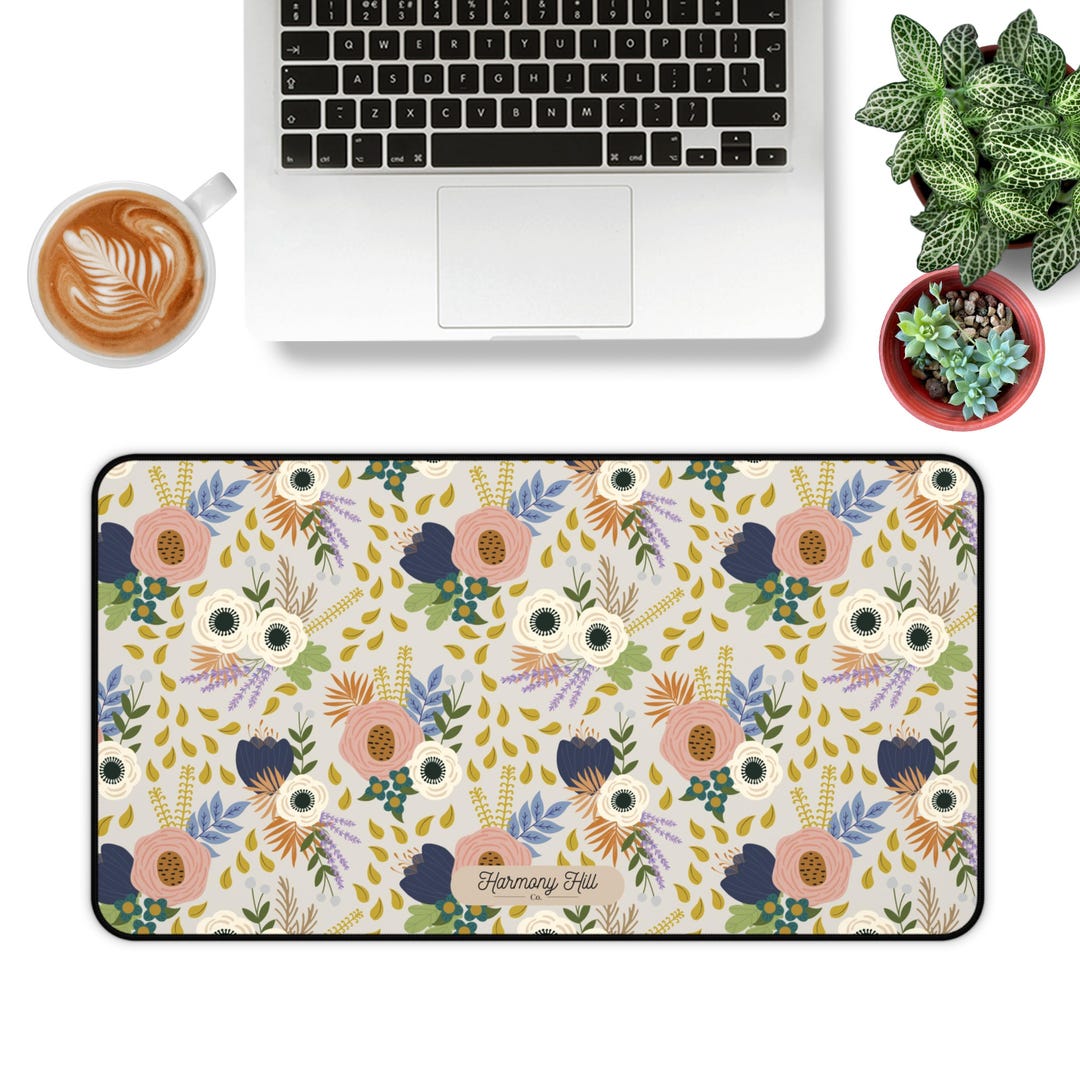 Pretty Desk Mat, Floral Desk Mat, Gifts for Working Mom, Desk Setup ...