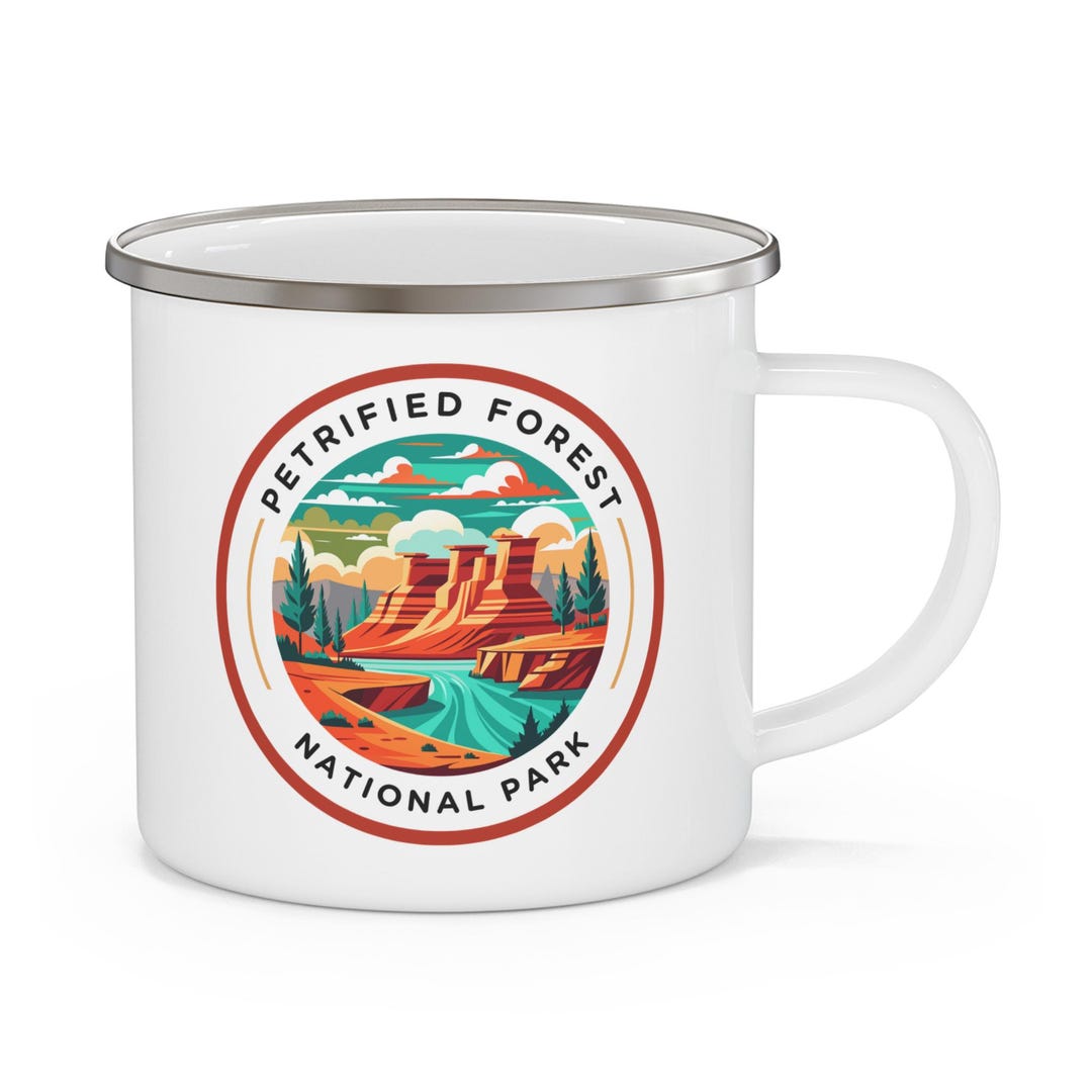 Petrified Forest National Park Enamel Camping Mug: Adventure-ready 12oz ...