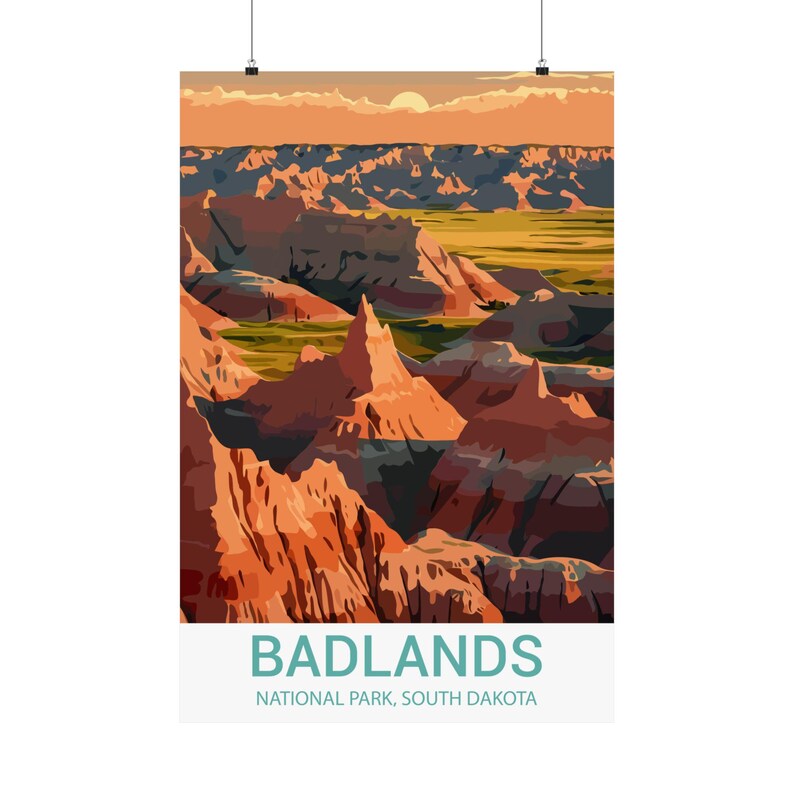 Badlands National Park Vintage Poster: South Dakota - Etsy