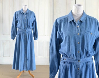 80s denim dress | Etsy