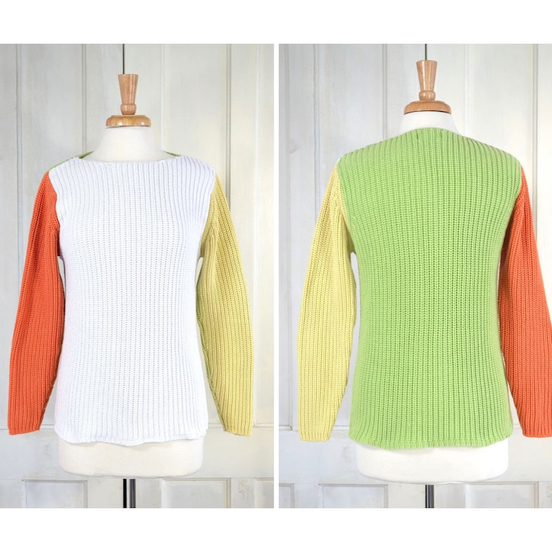 Color Block Sweater - Etsy