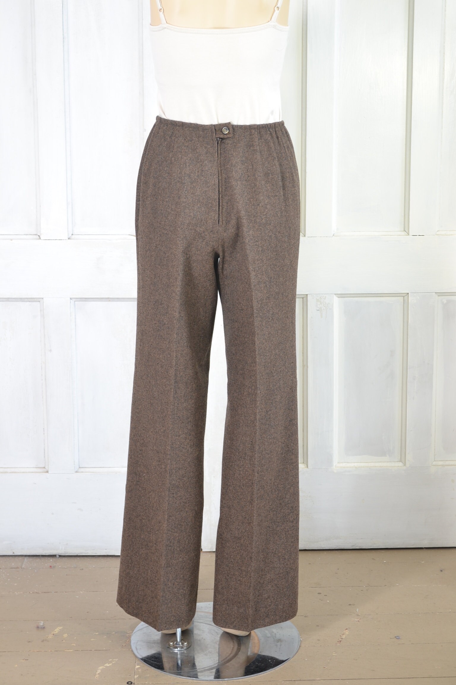 80s Vintage Pendleton Wool Trousers 70s Full Leg Pants - Etsy