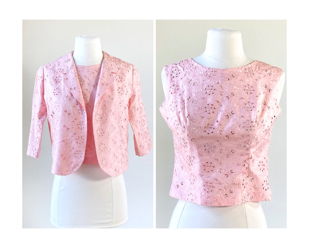 60s Vintage Jacket Set - 50s Matching Jacket and Blouse - Emroidered ...