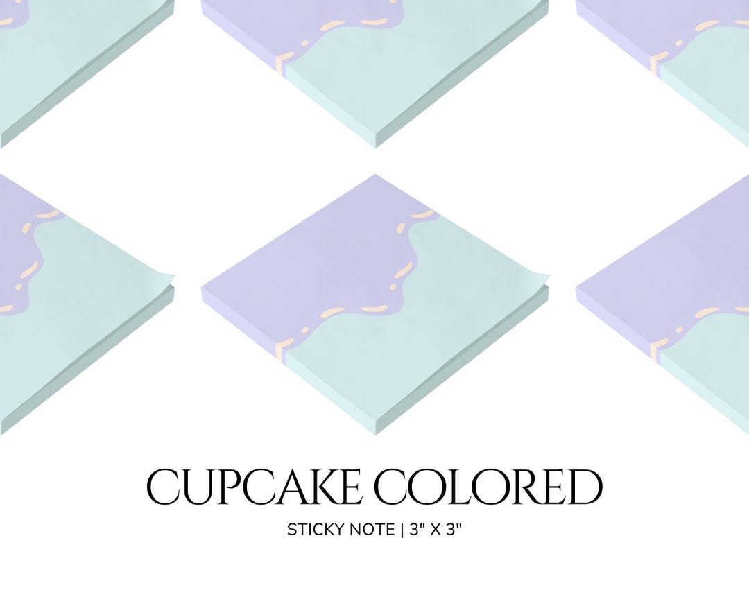 Cupcake Sticky Note Cute Notepad Kawaii Post It Notes Cute Writing Pad ...