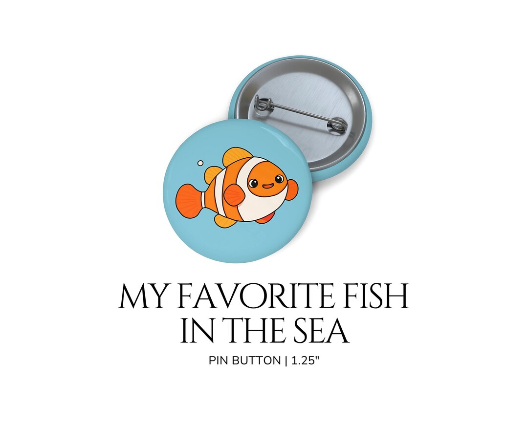 Clown Fish Pin Button Design for Backpack Buttons Pinback as Thoughtful ...