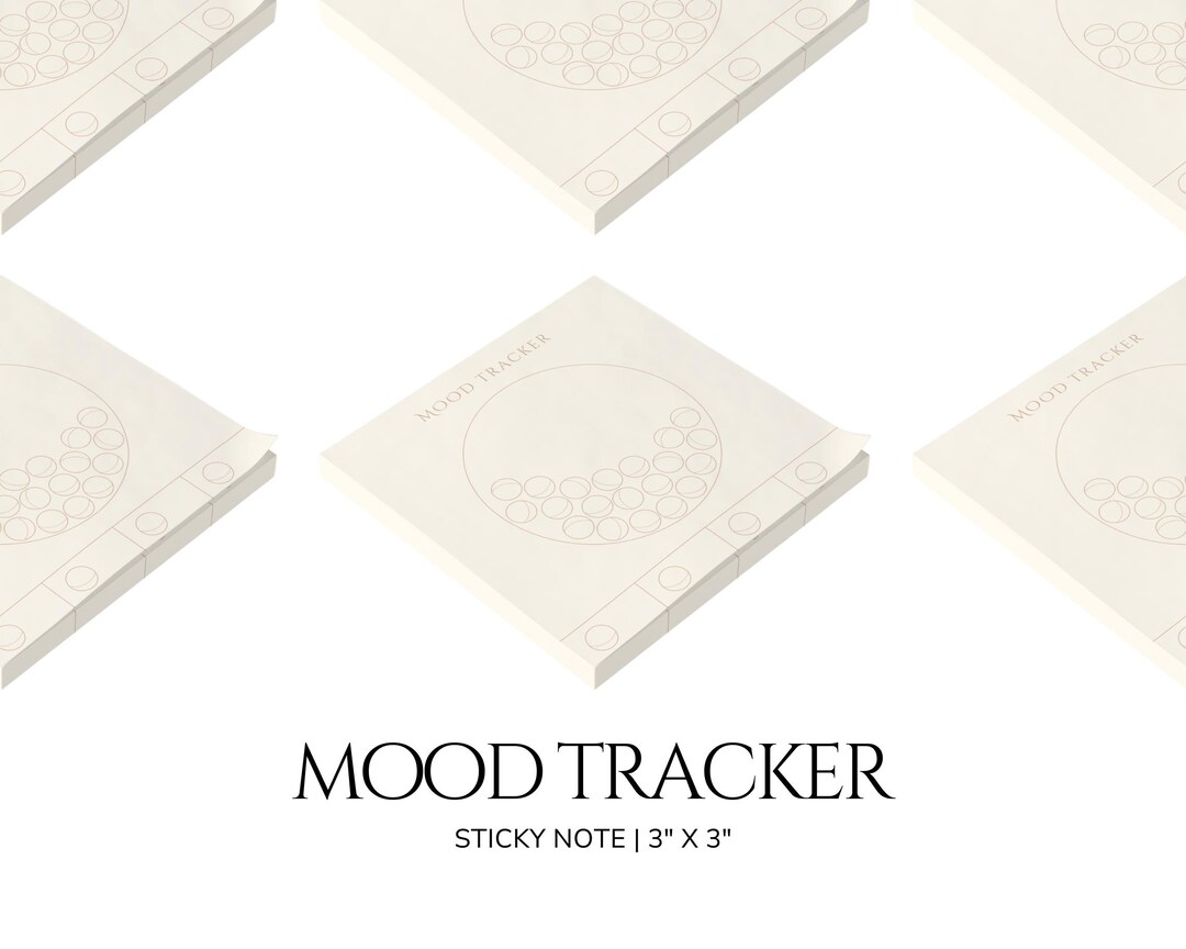 Sticky Notes Wellness Notepad Mood Chart Template Sticky Note Mini Mood ...